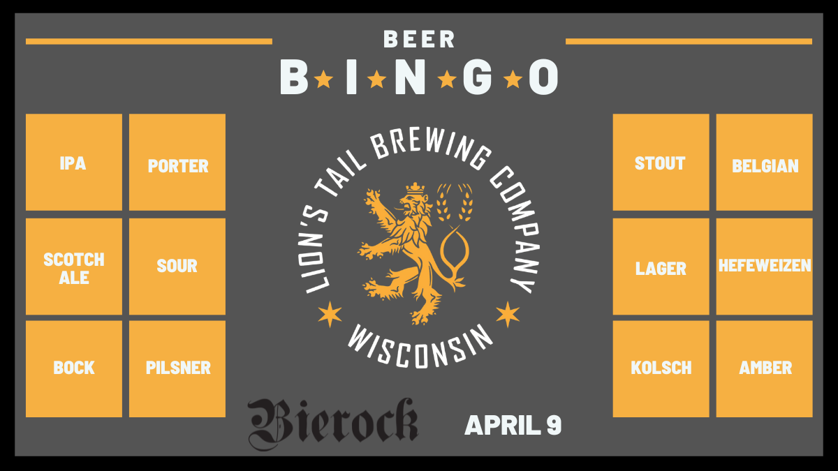 Beer Bingo with Lion's Tail Brewing | Bierock Madison